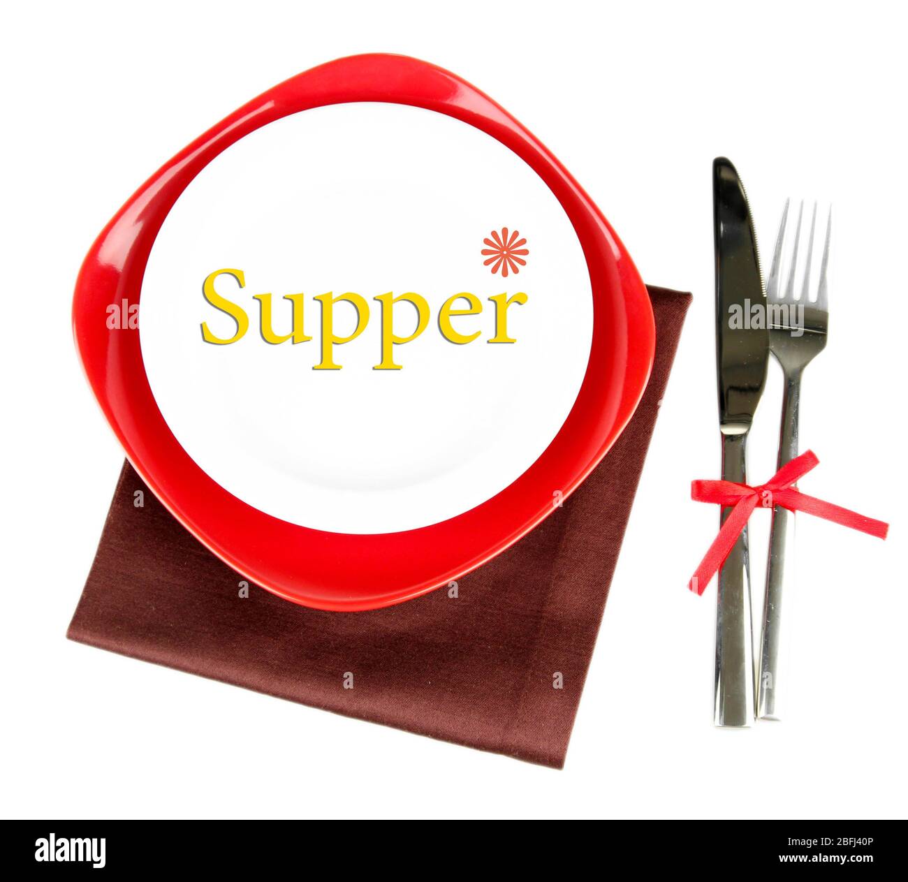 Menu fork knife flat Cut Out Stock Images & Pictures - Alamy