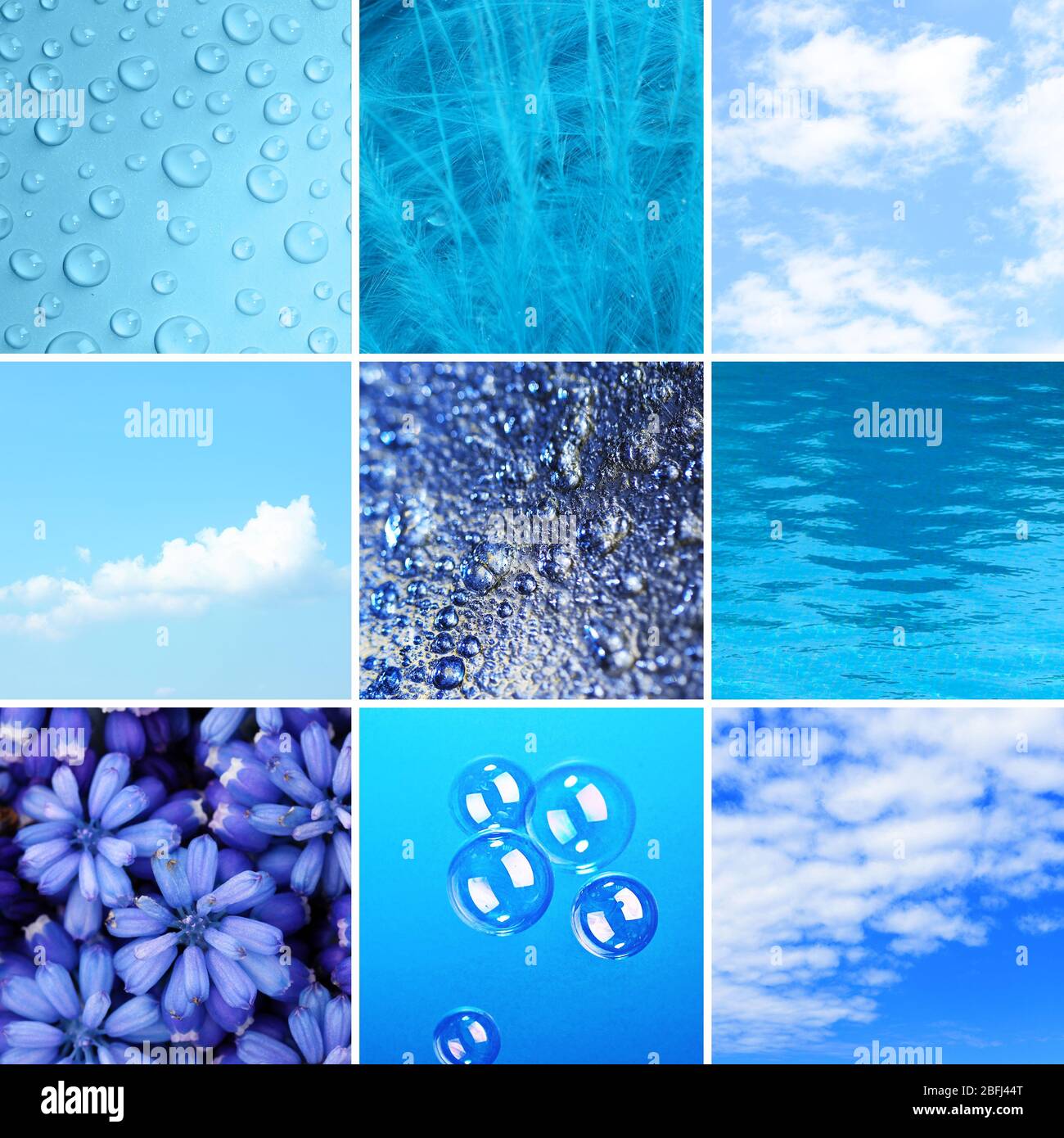 Blue color samples collage Stock Photo - Alamy