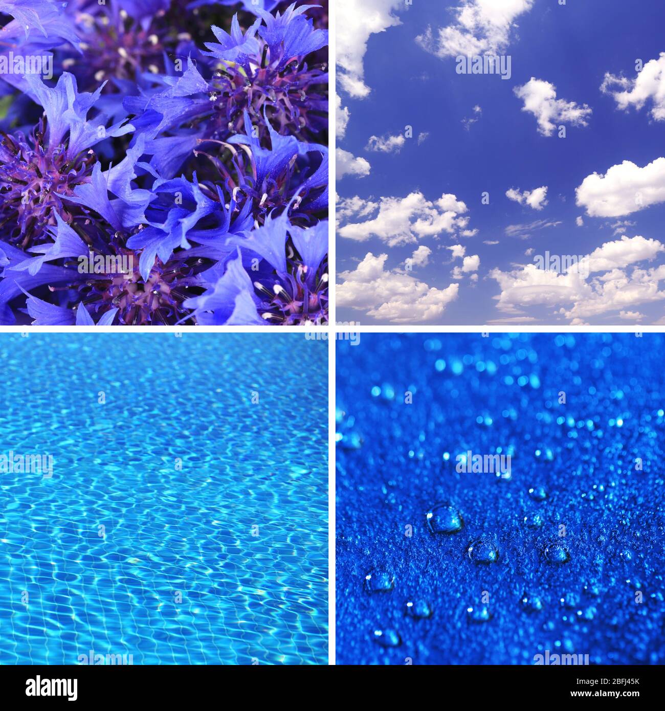 Blue color samples collage Stock Photo - Alamy