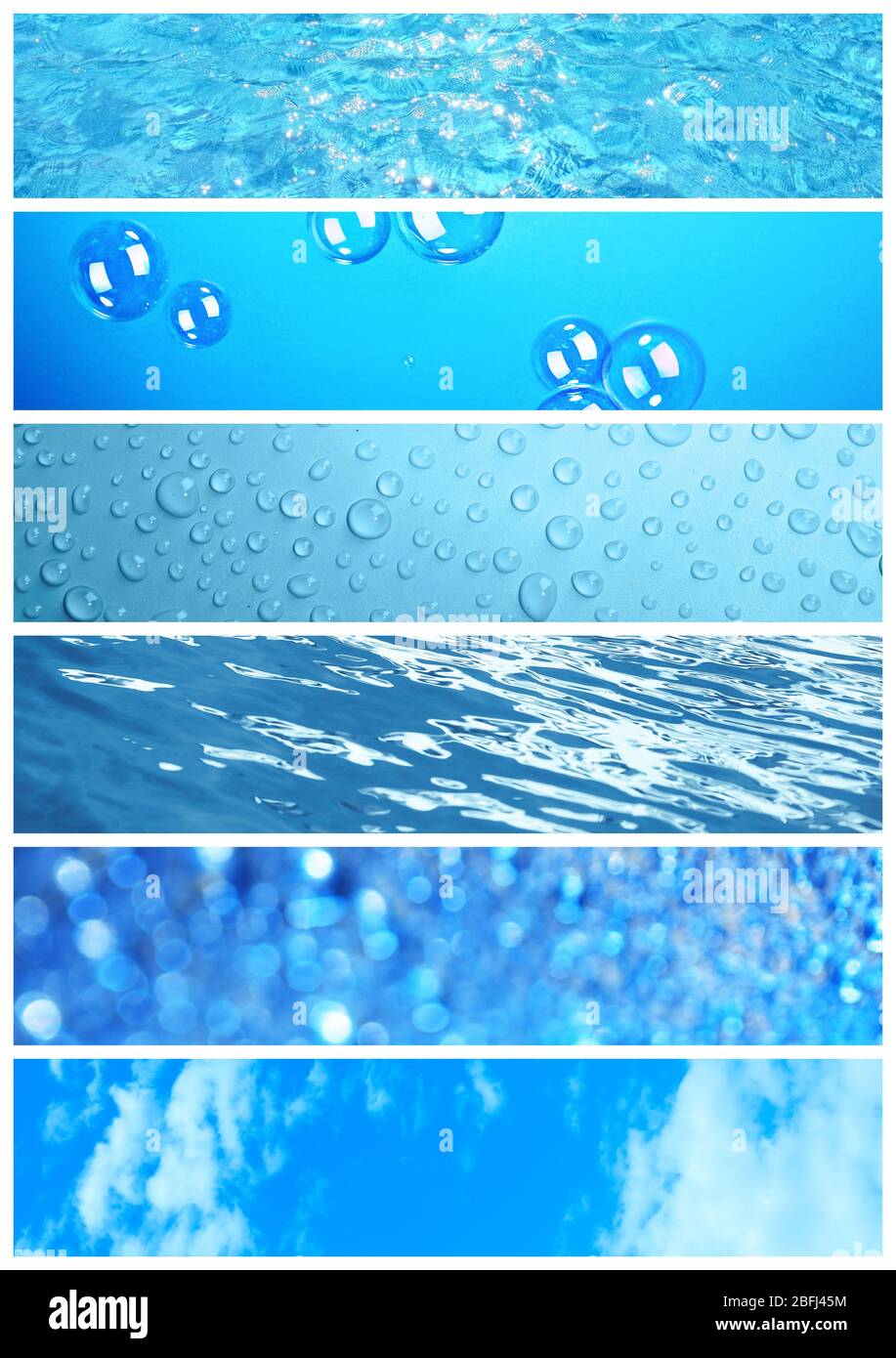 Blue color samples collage Stock Photo - Alamy