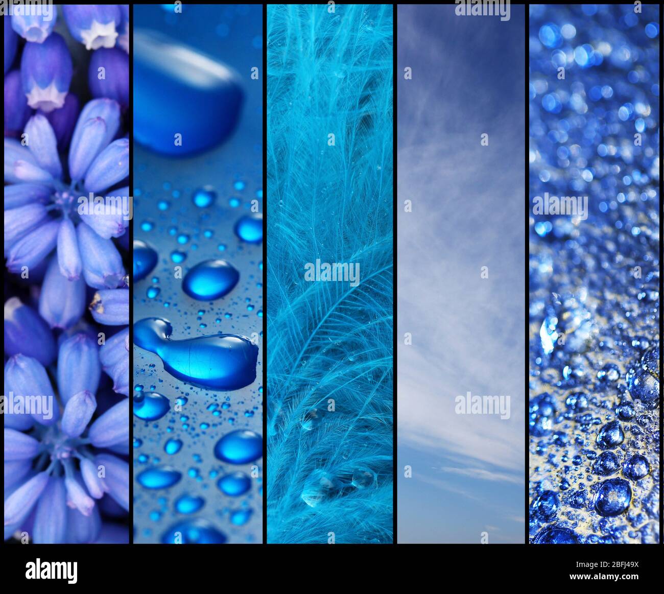 Blue color samples collage Stock Photo - Alamy