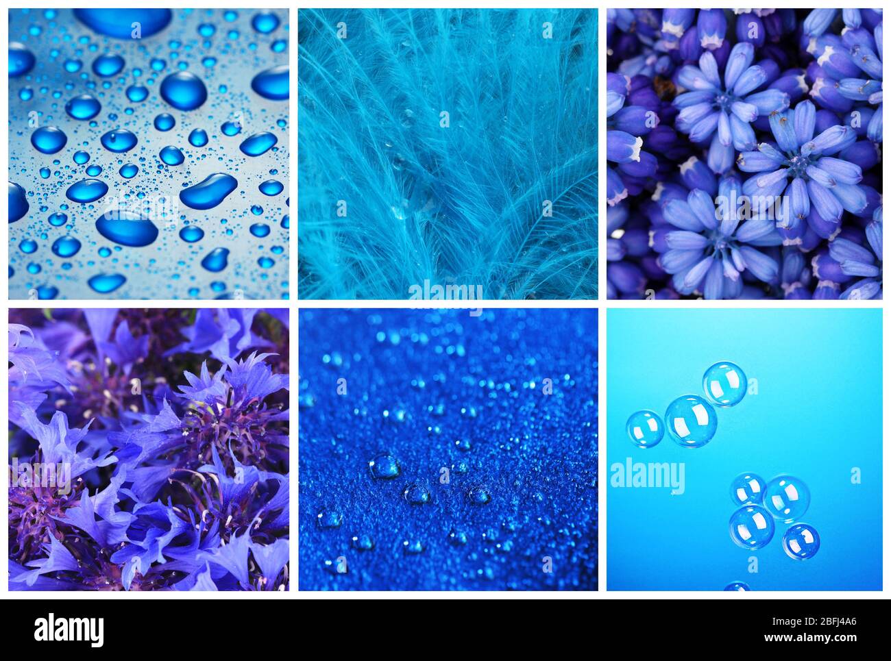 Blue color samples collage Stock Photo - Alamy