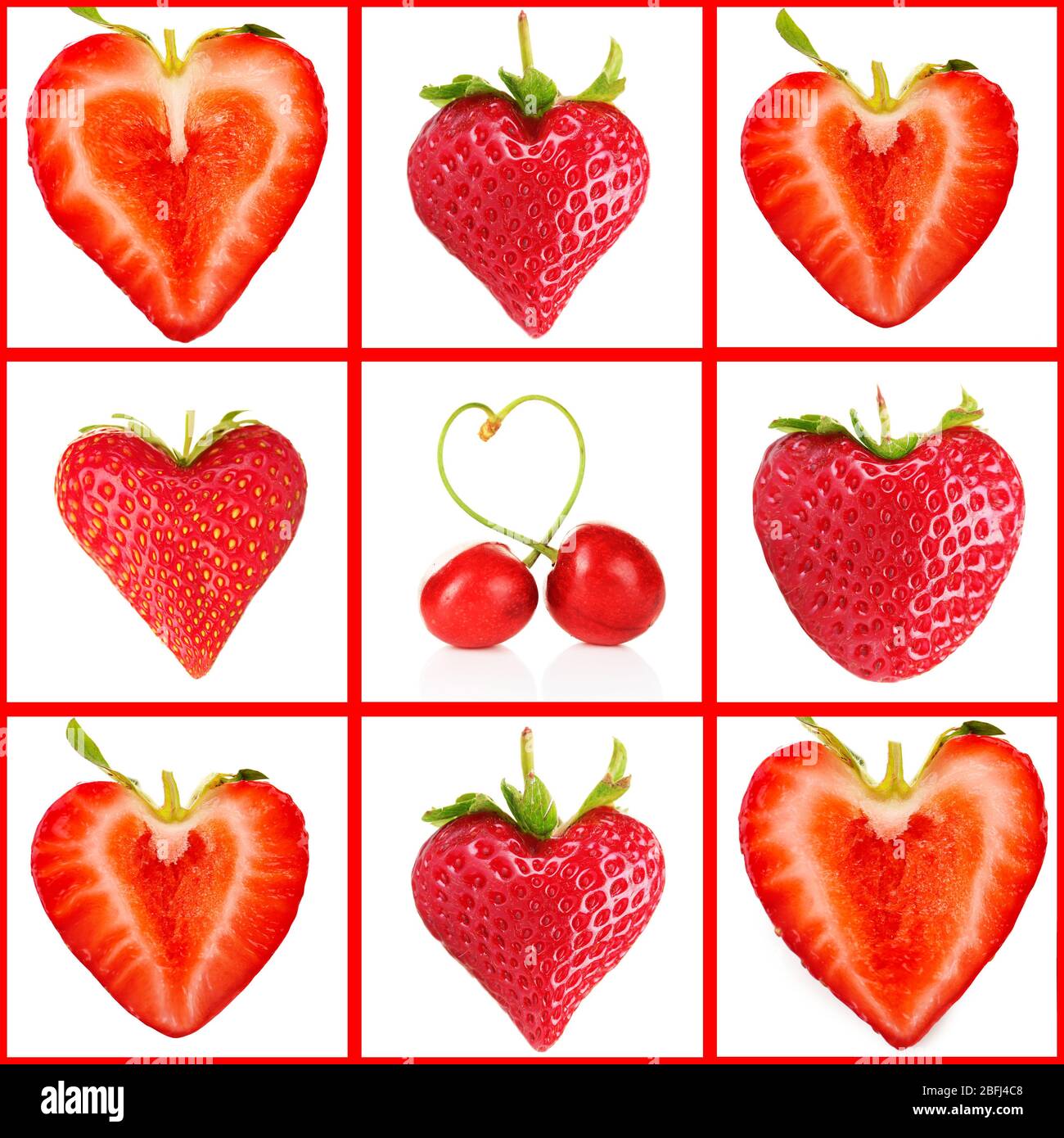 Heart-shaped red berries in collage Stock Photo - Alamy