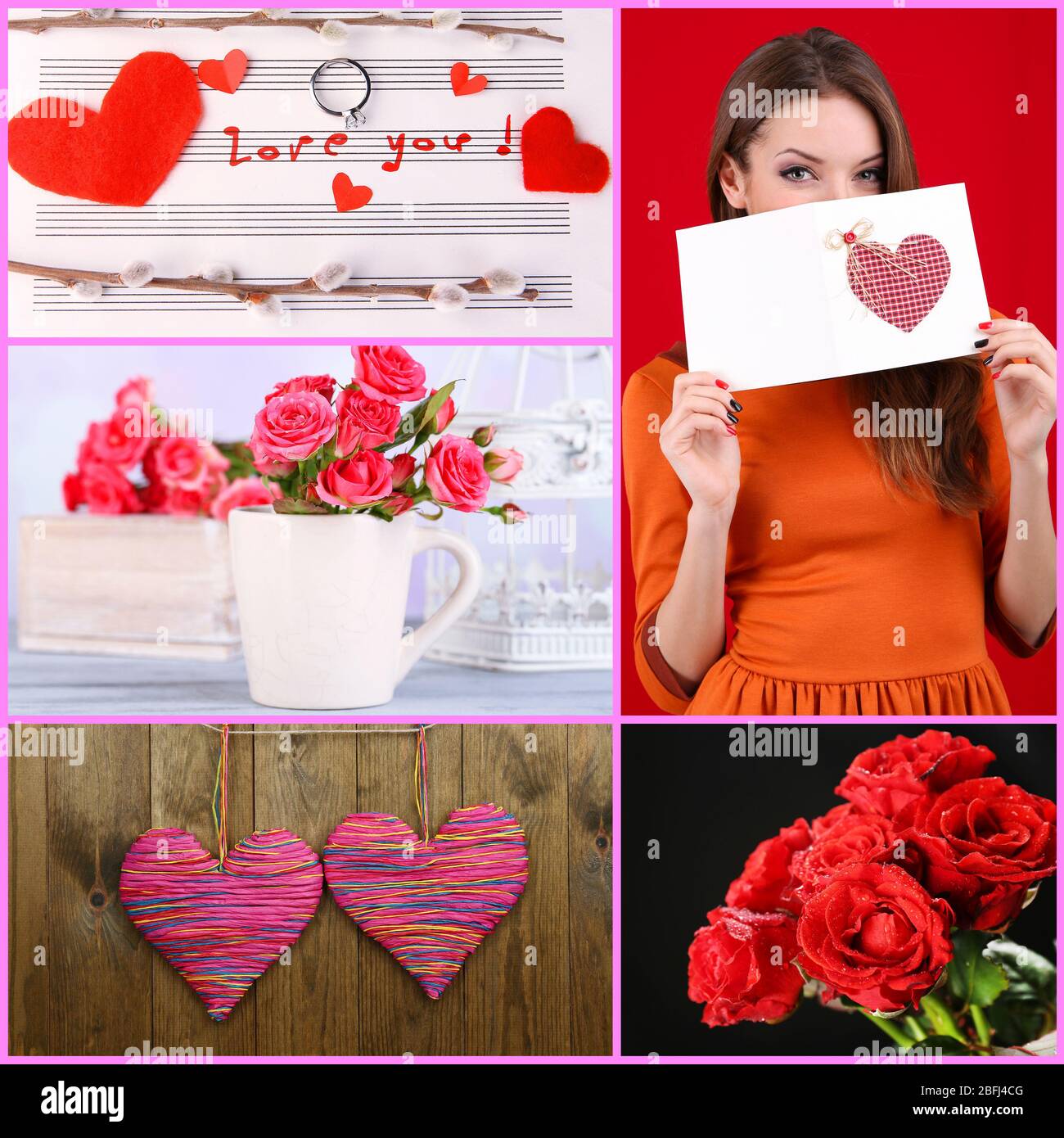 Valentine's Day photo collage Stock Photo - Alamy