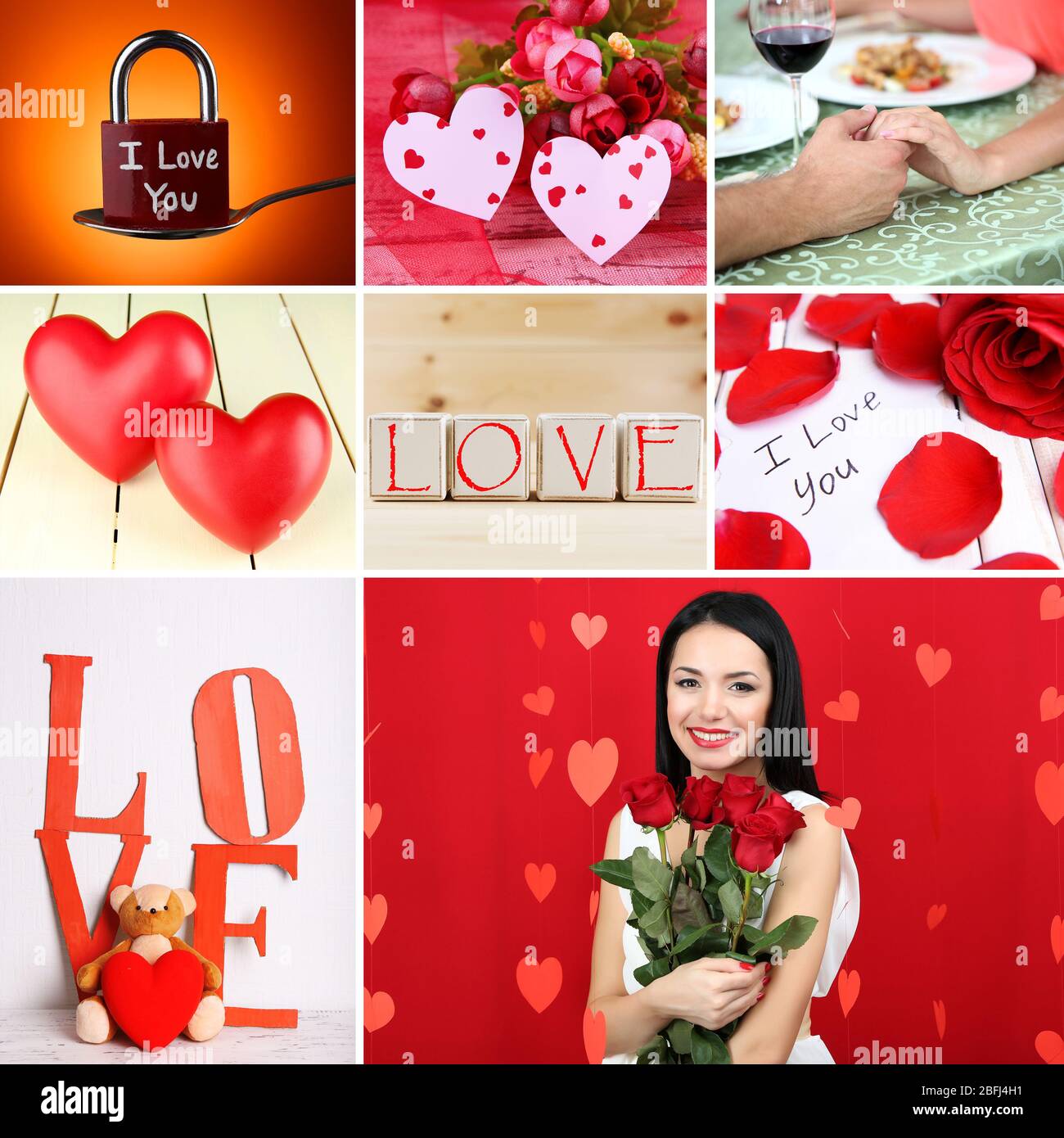 Valentine's Day photo collage Stock Photo - Alamy