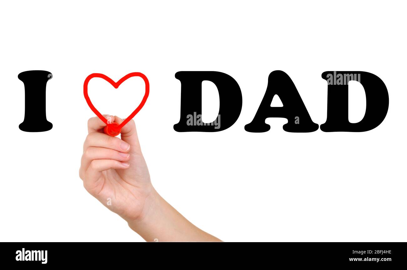Hand writing I love Dad at blank transparent whiteboard Stock Photo - Alamy