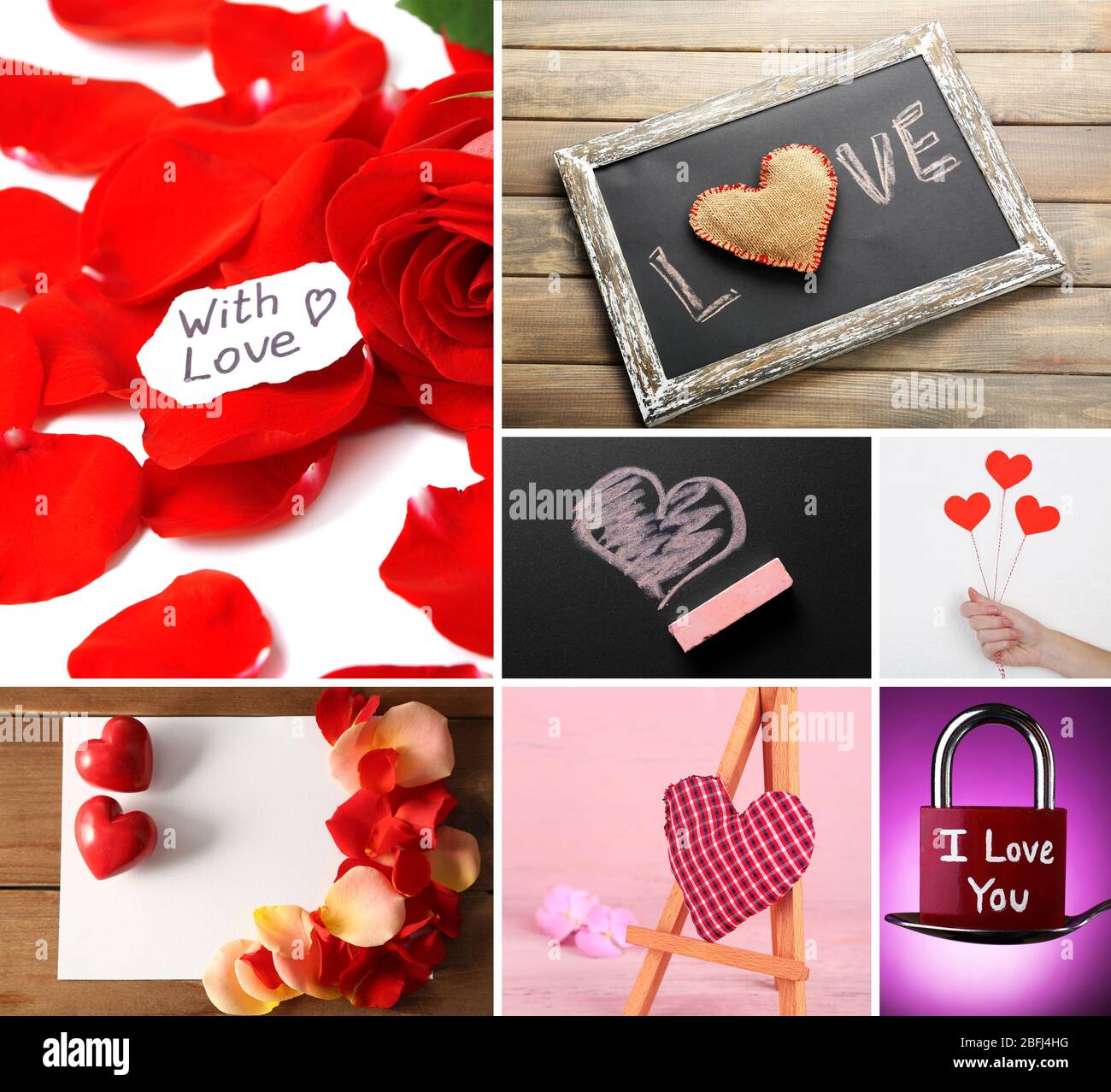 Valentine's Day photo collage Stock Photo - Alamy