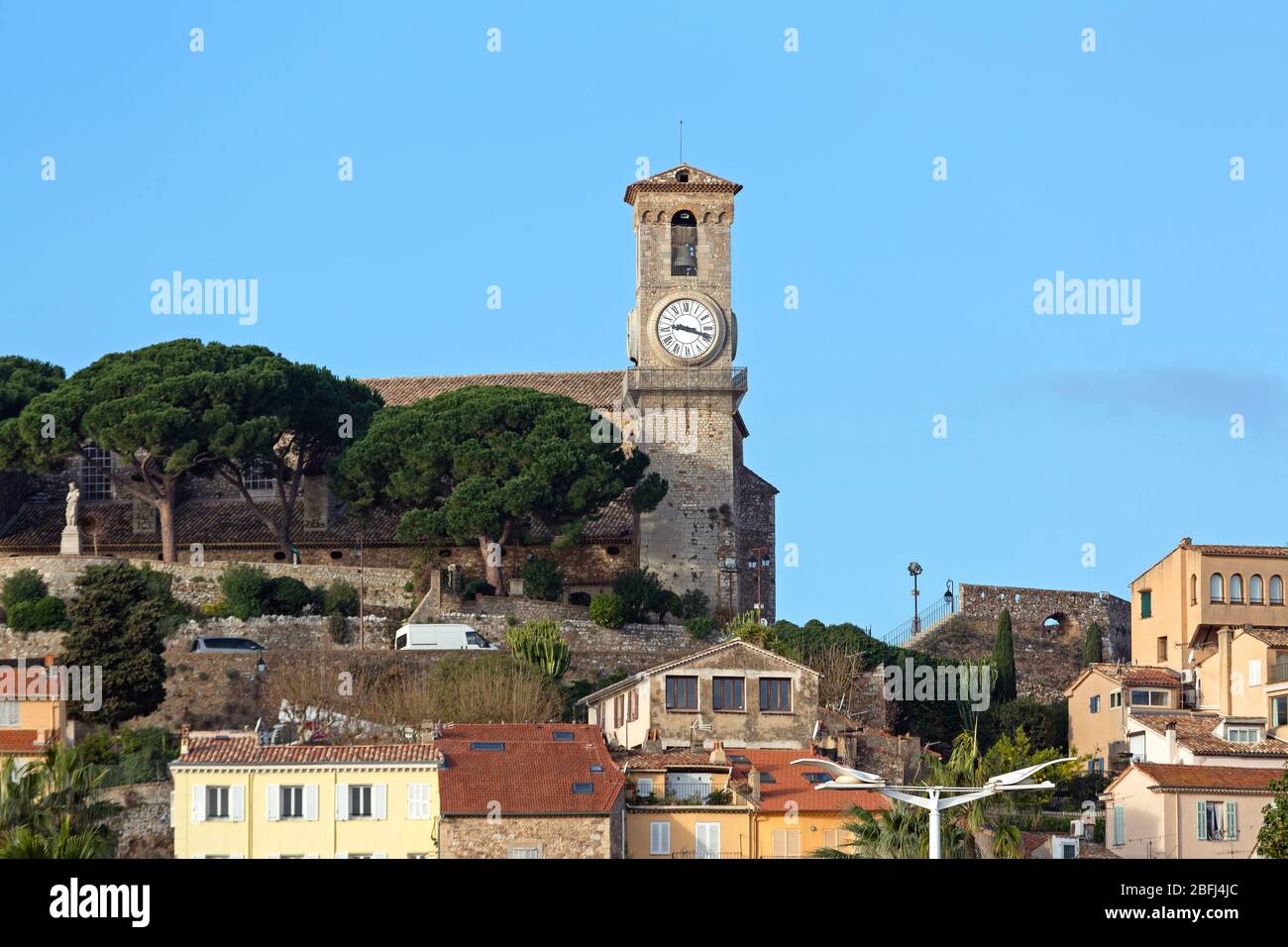 Clock Tower Landmark Structure in Cannes France Stock Photo - Alamy