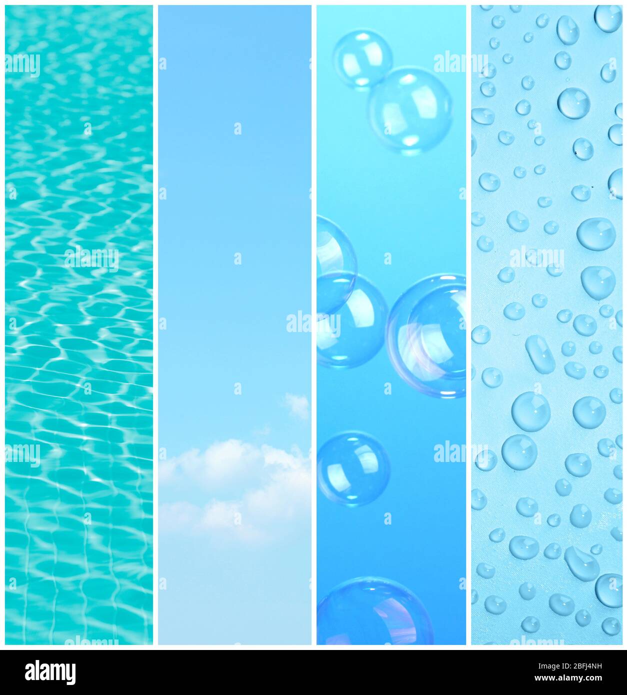 Blue color samples collage Stock Photo - Alamy