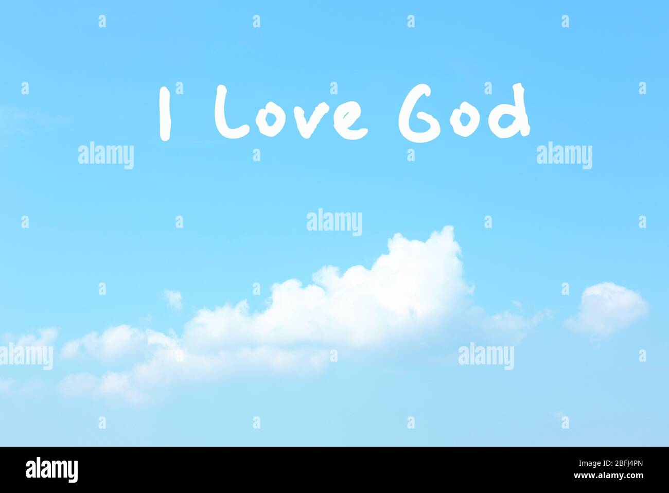 I love God text on sky background Stock Photo - Alamy
