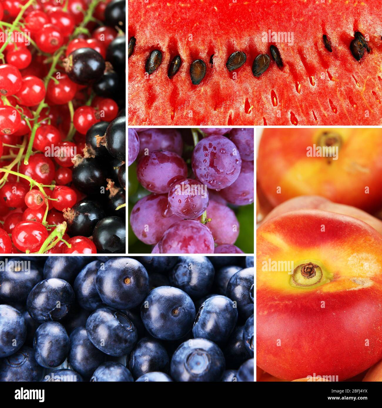 Fruits and berries in colorful collage Stock Photo - Alamy