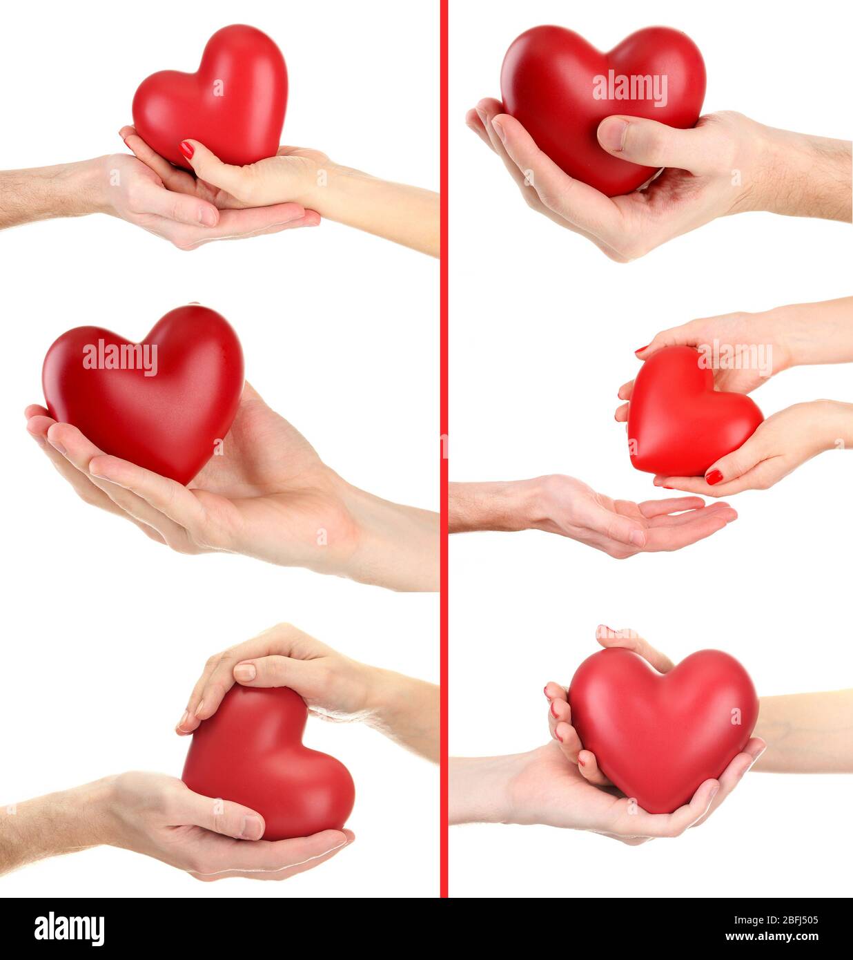 Collage of some different hearts images, Love concept Stock Photo - Alamy