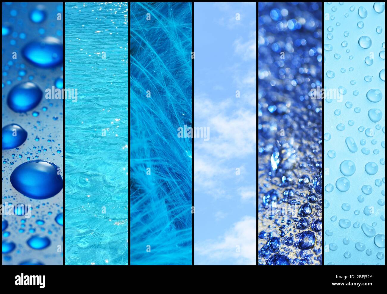 Blue color samples collage Stock Photo - Alamy