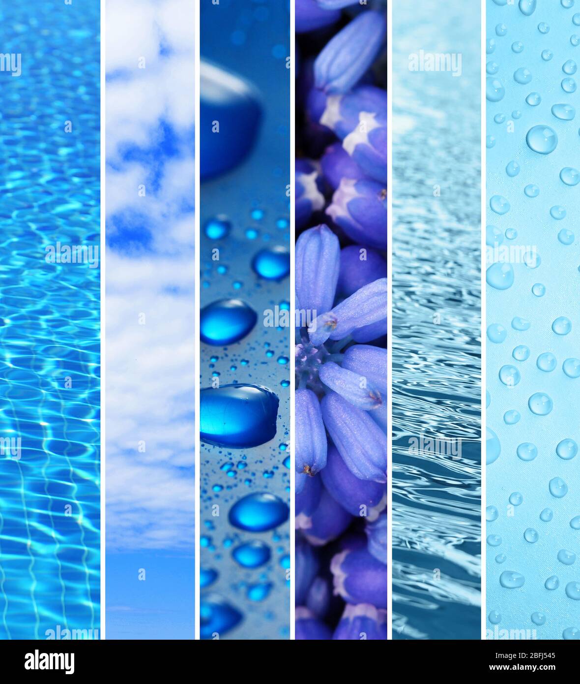 Blue color samples collage Stock Photo - Alamy