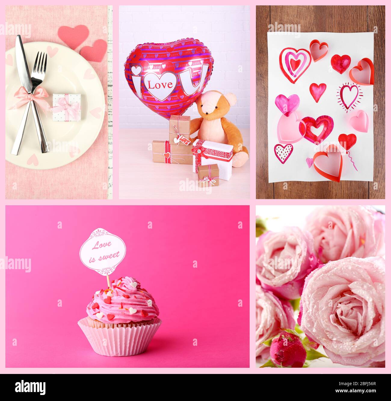 Valentine's Day photo collage Stock Photo - Alamy