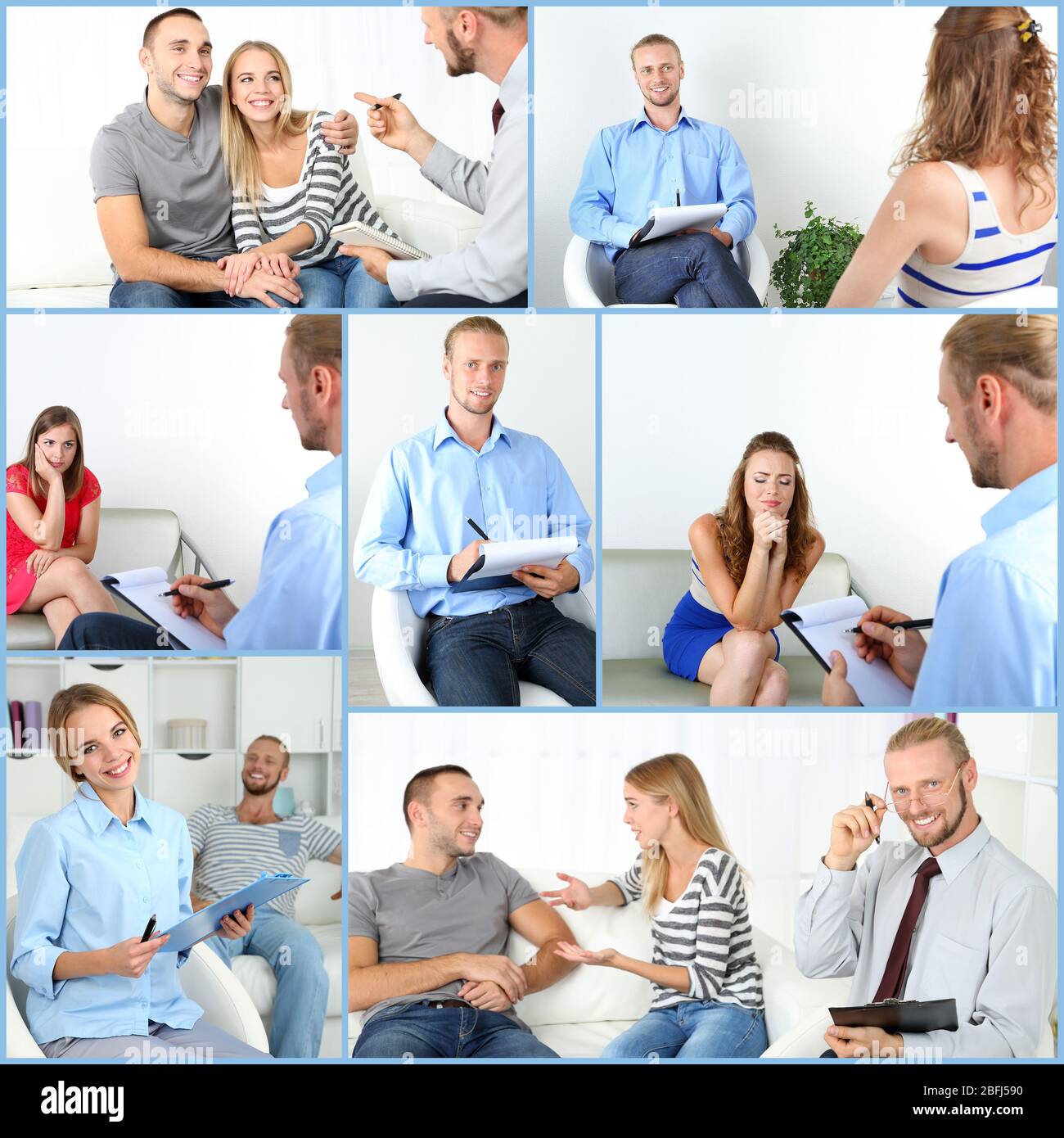 Collage of psychologist consulting Stock Photo - Alamy