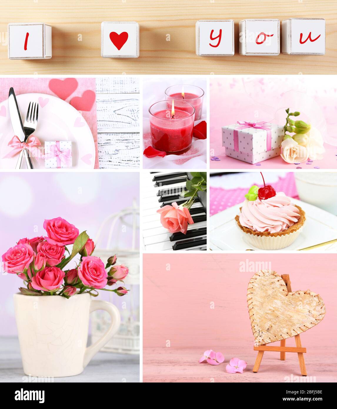 Valentine's Day photo collage Stock Photo - Alamy