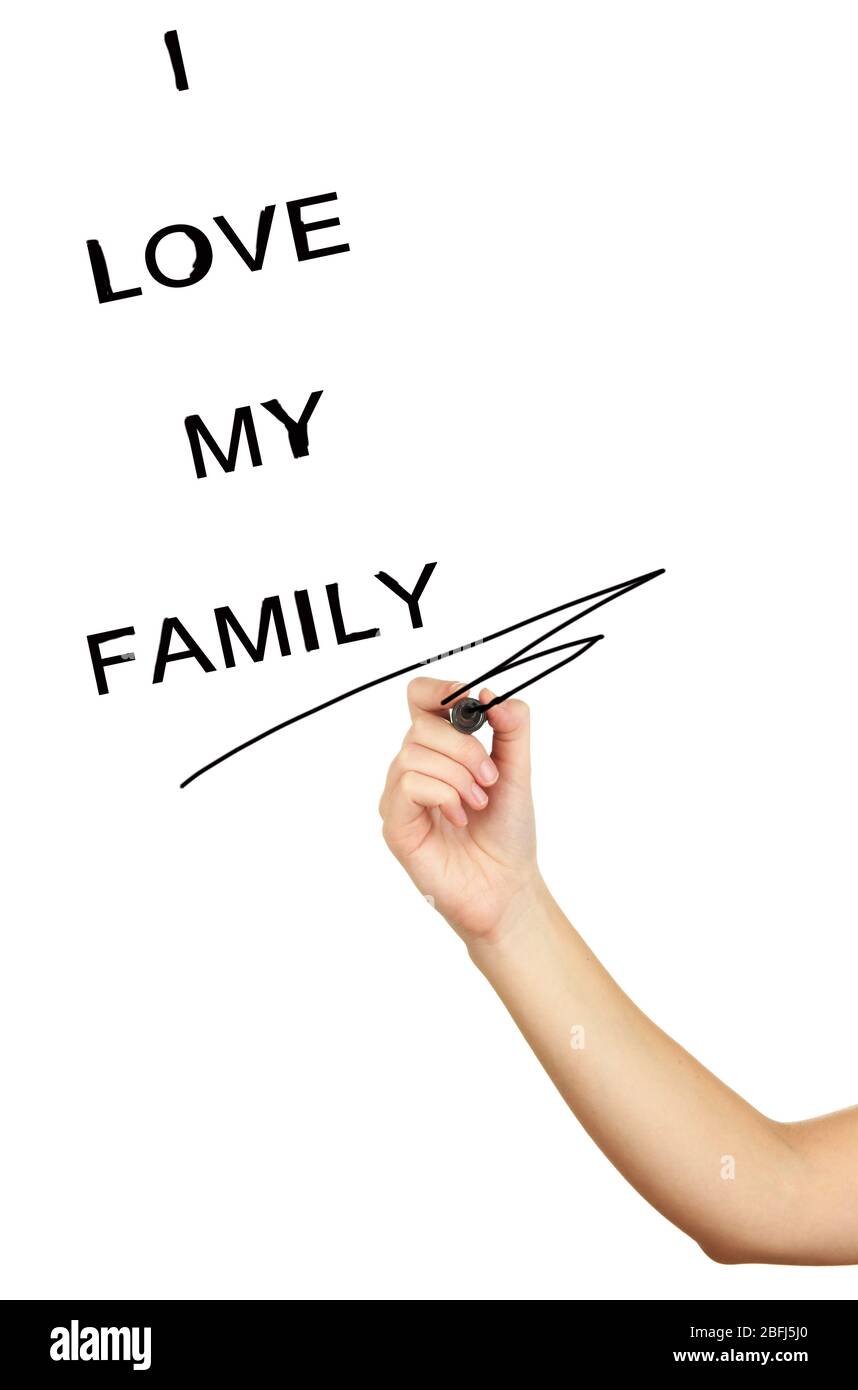 I Love My Family Word