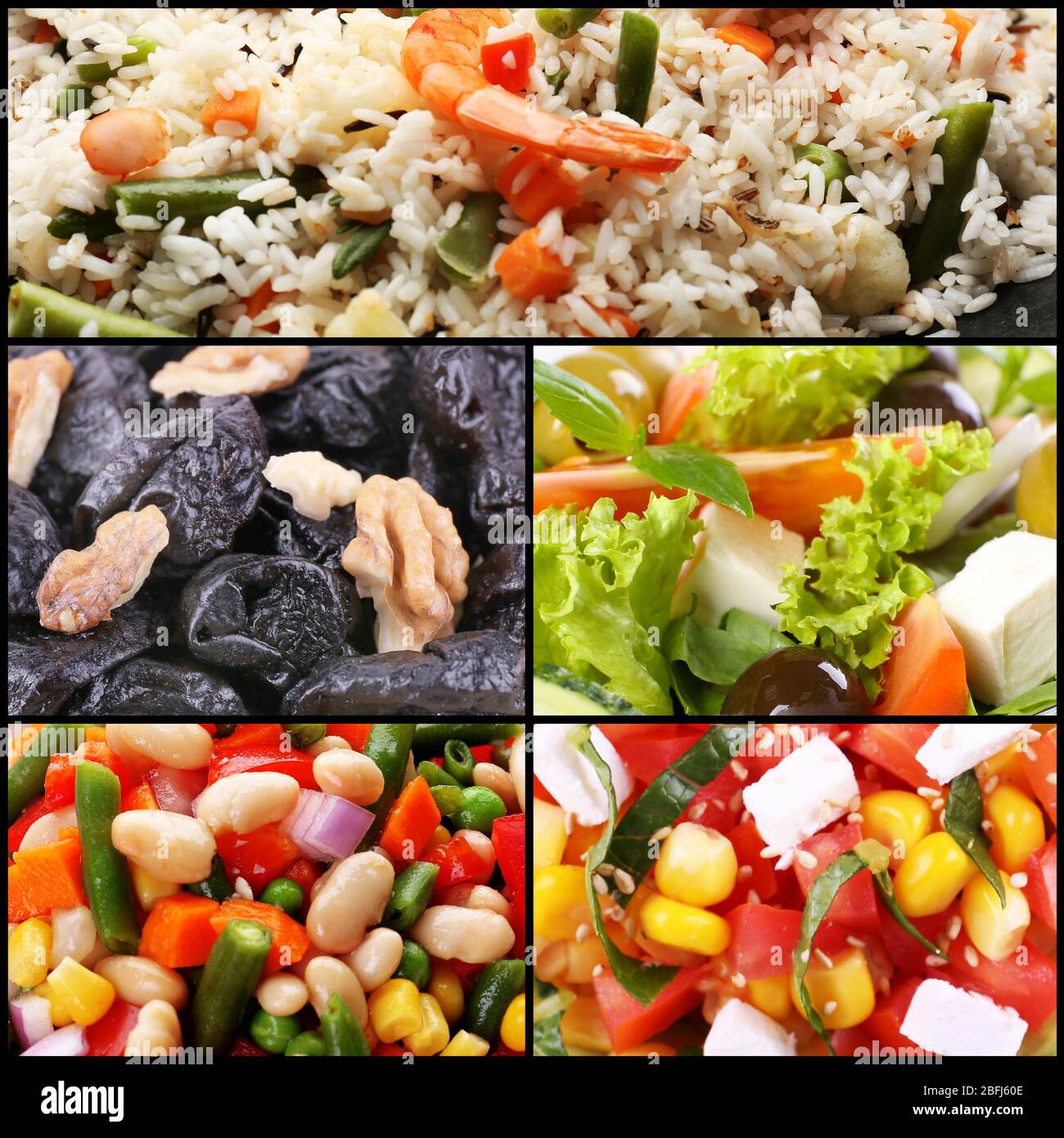 Healthy dishes in collage Stock Photo - Alamy