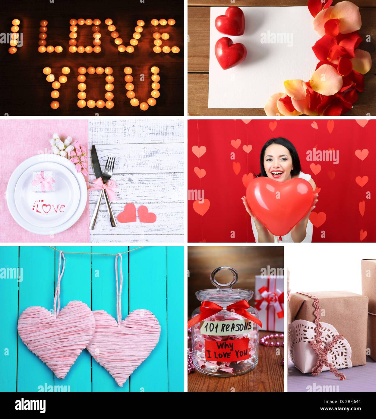 Valentine's Day photo collage Stock Photo - Alamy