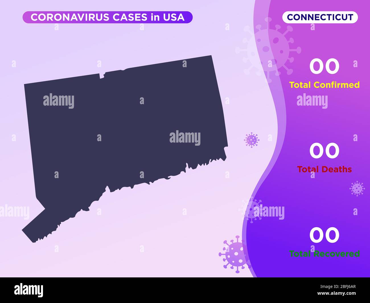 Connecticut Map Covid-19, Corona Virus Infographic Vector Template ...