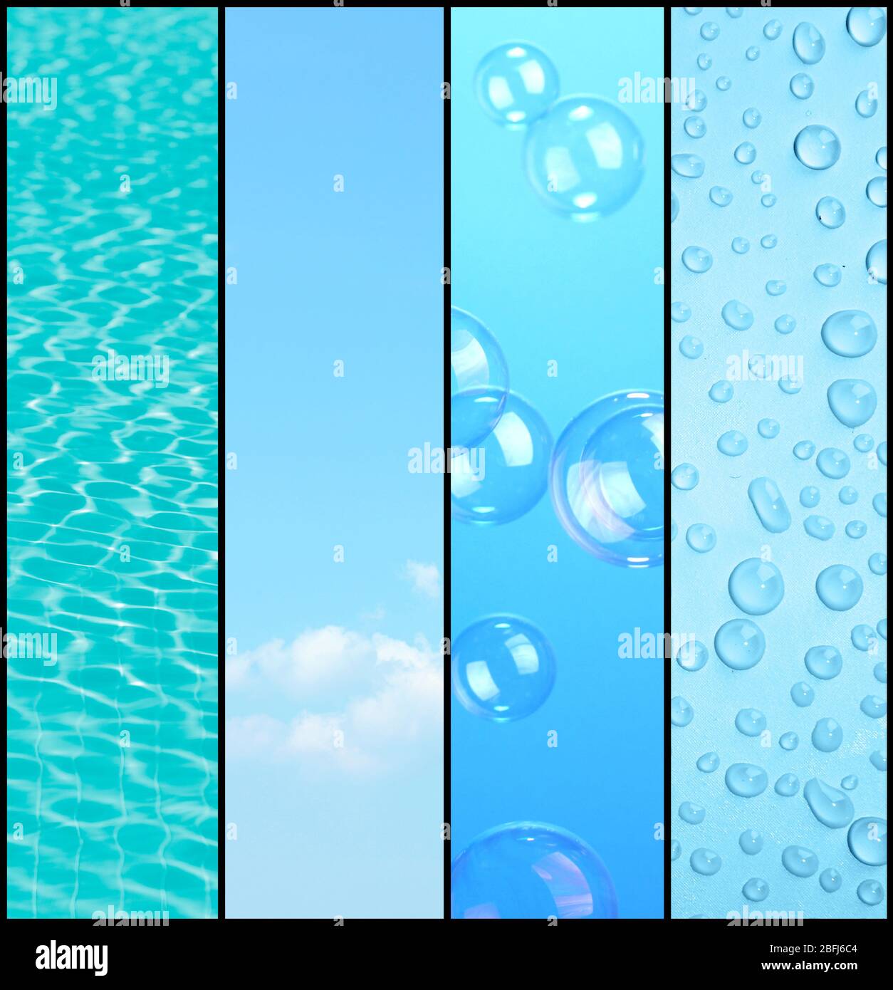 Blue color samples collage Stock Photo - Alamy