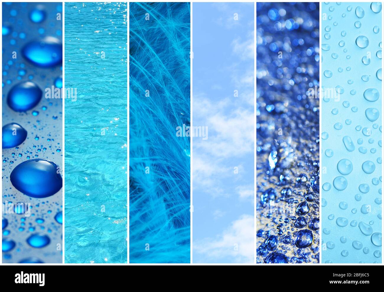 Blue color samples collage Stock Photo - Alamy