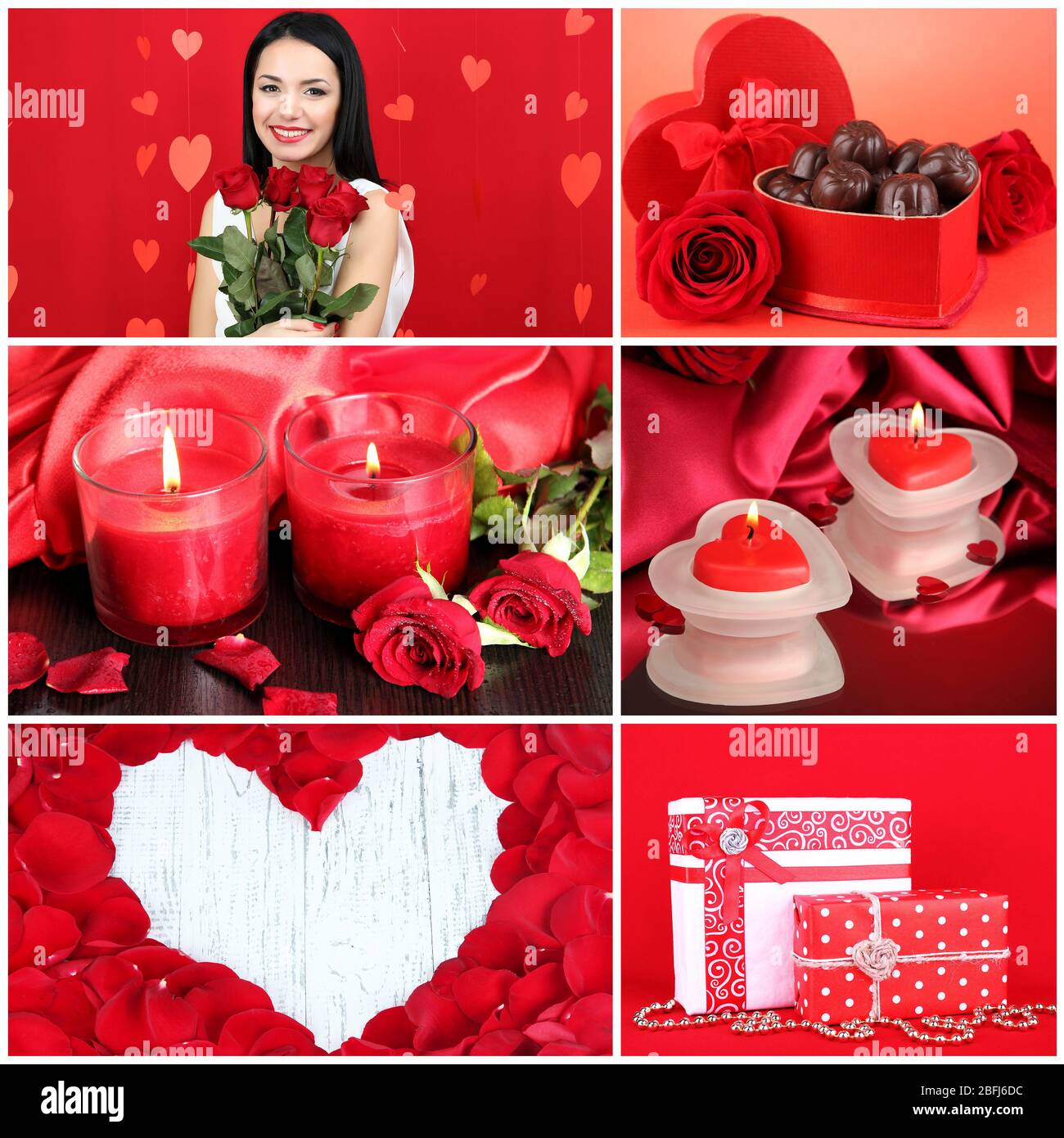 Valentine's Day photo collage Stock Photo - Alamy