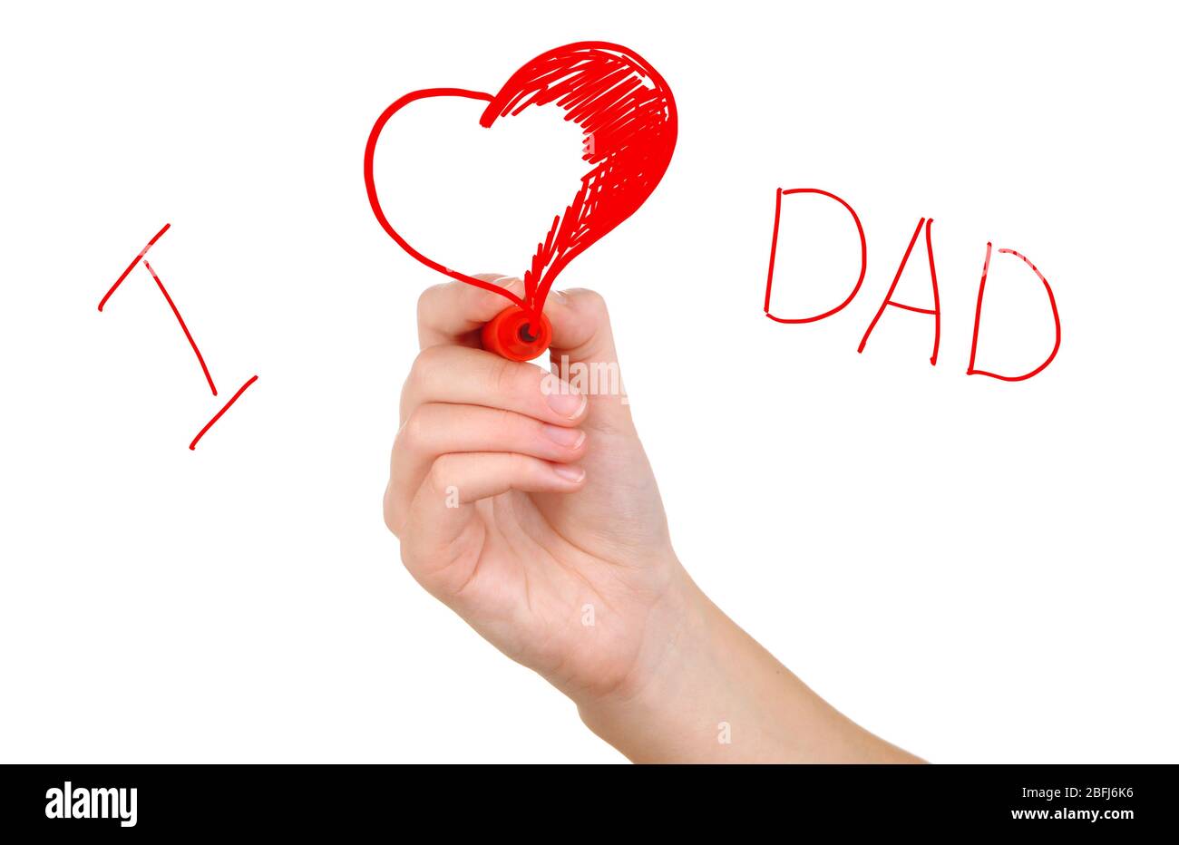 Hand writing I love Dad at blank transparent whiteboard Stock Photo - Alamy