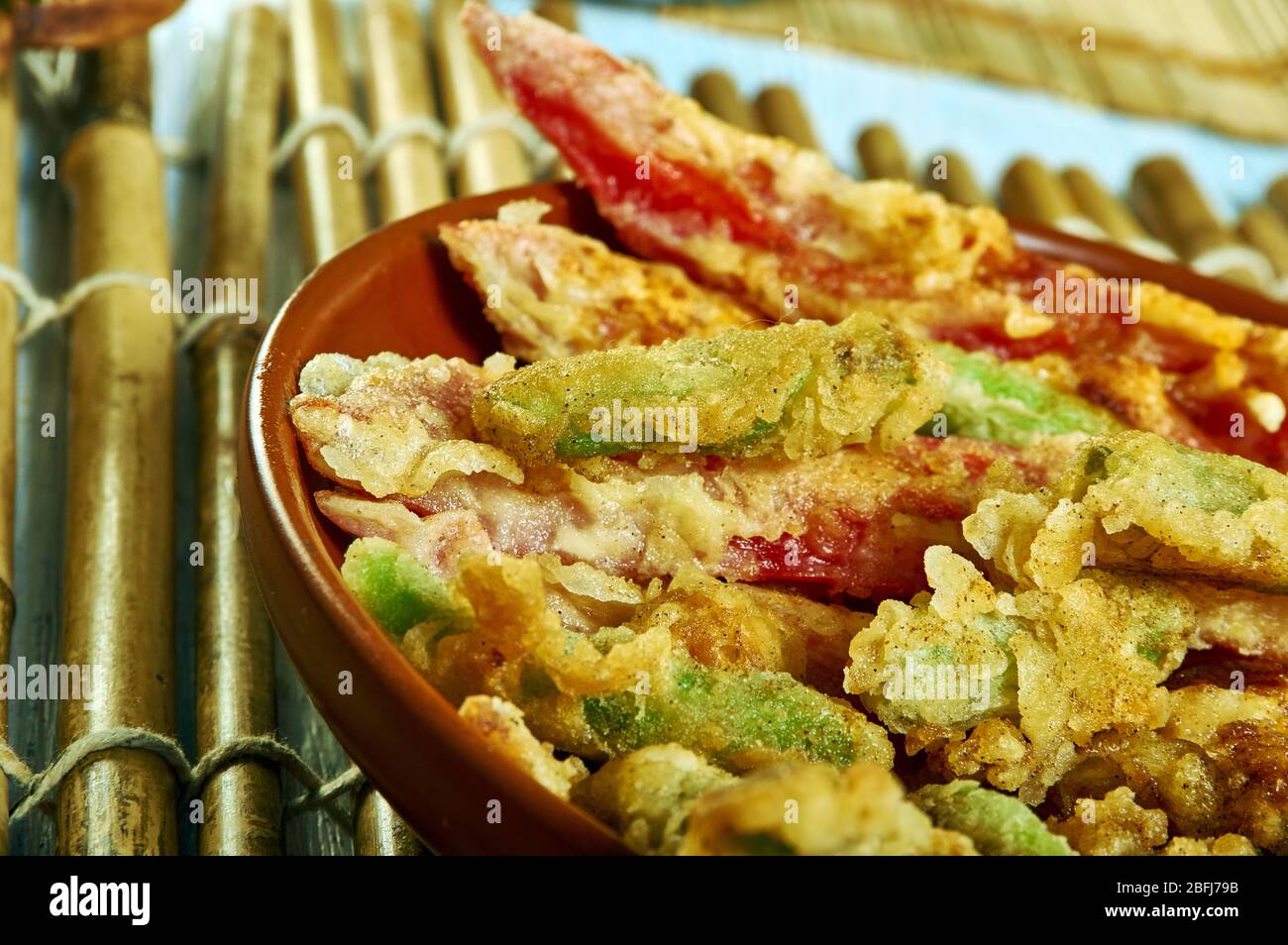 Peixinhos da horta traditional dish in Portuguese cuisine, vegetables ...