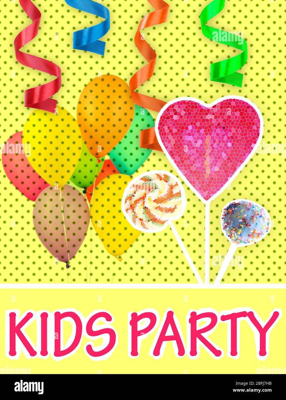 Colorful Kids Party poster Stock Photo - Alamy