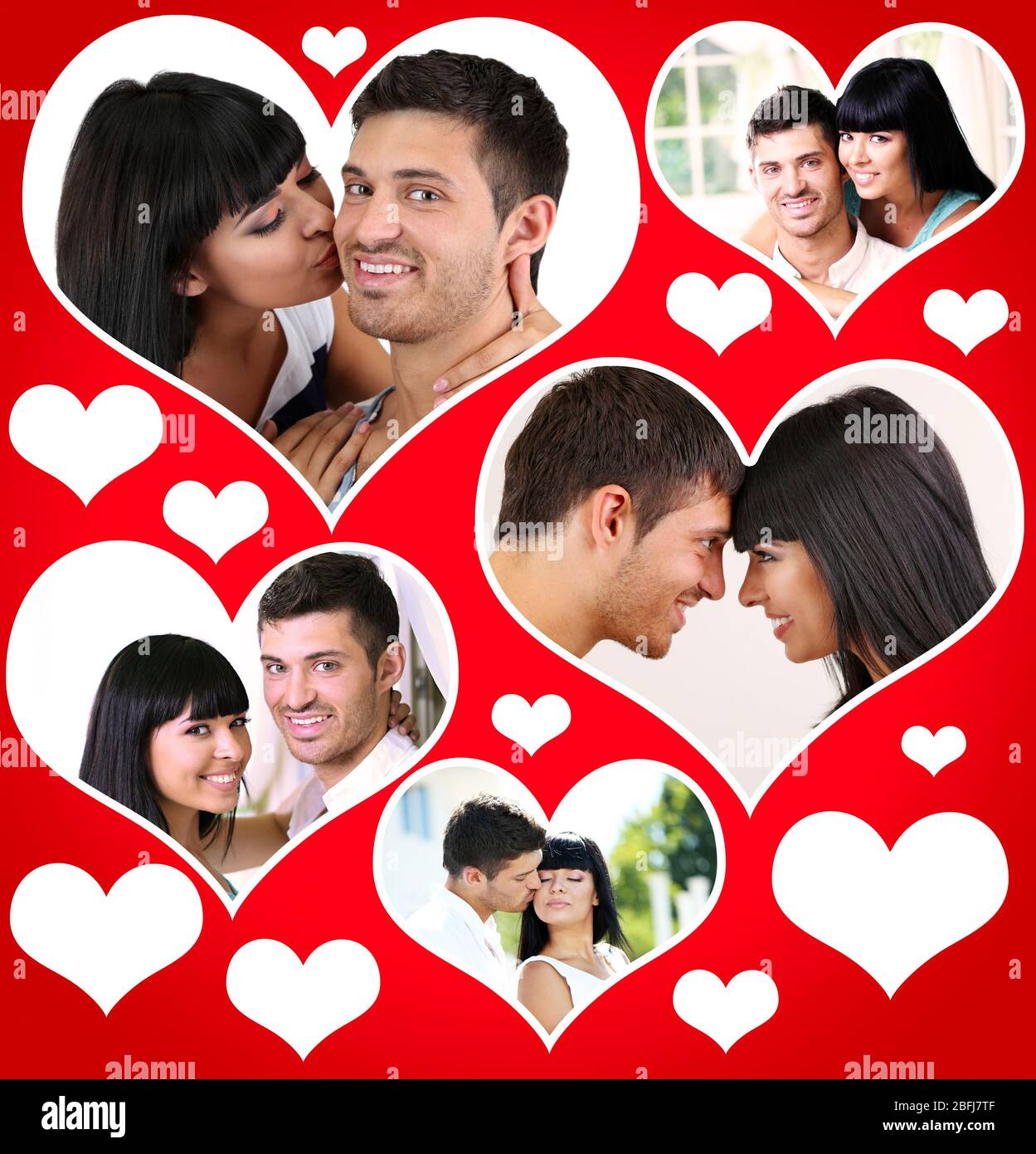 Happy loving couple portraits in collage Stock Photo - Alamy