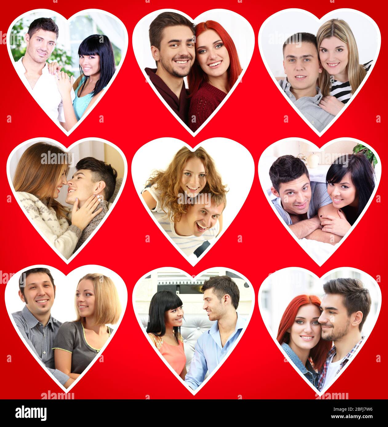 Happy loving couples portraits in collage Stock Photo - Alamy