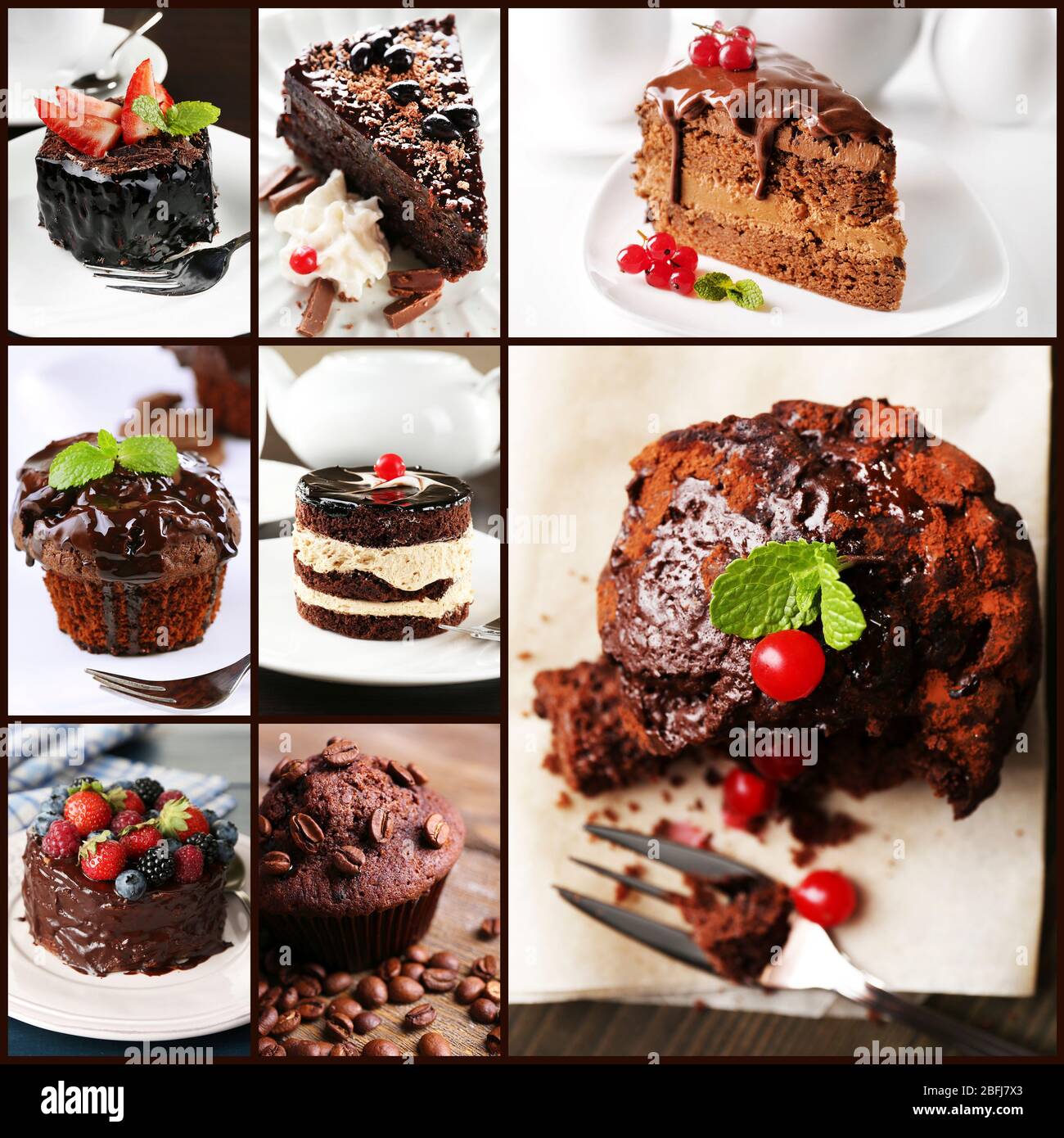 Collage of chocolate desserts Stock Photo - Alamy