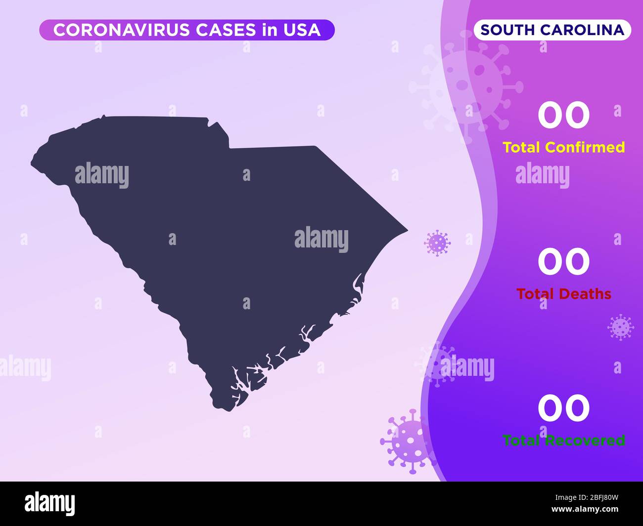 South Carolina Map Covid-19, Corona Virus Infographic Vector Template ...