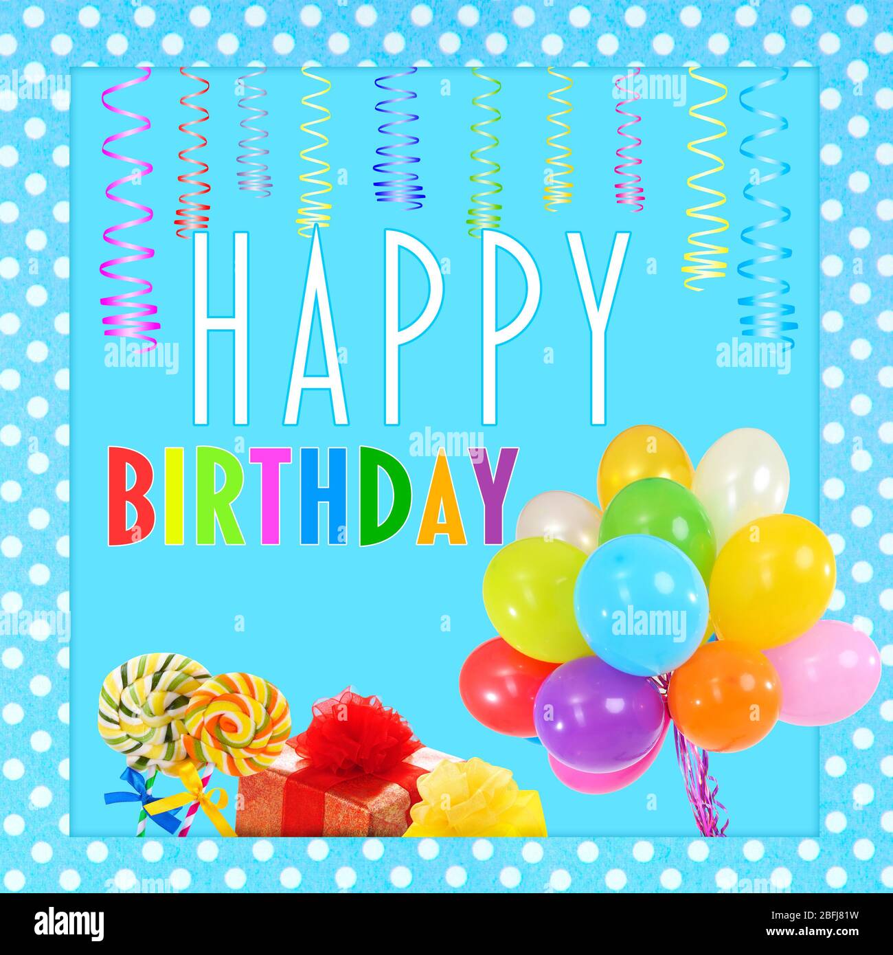 Colorful Birthday poster Stock Photo - Alamy