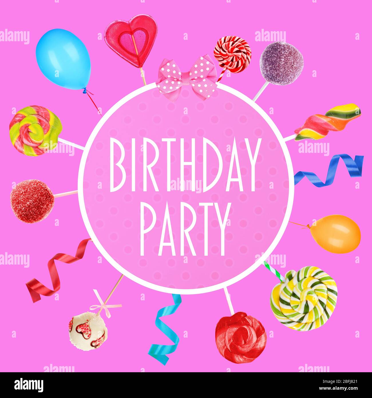 Colorful Birthday Party poster Stock Photo - Alamy