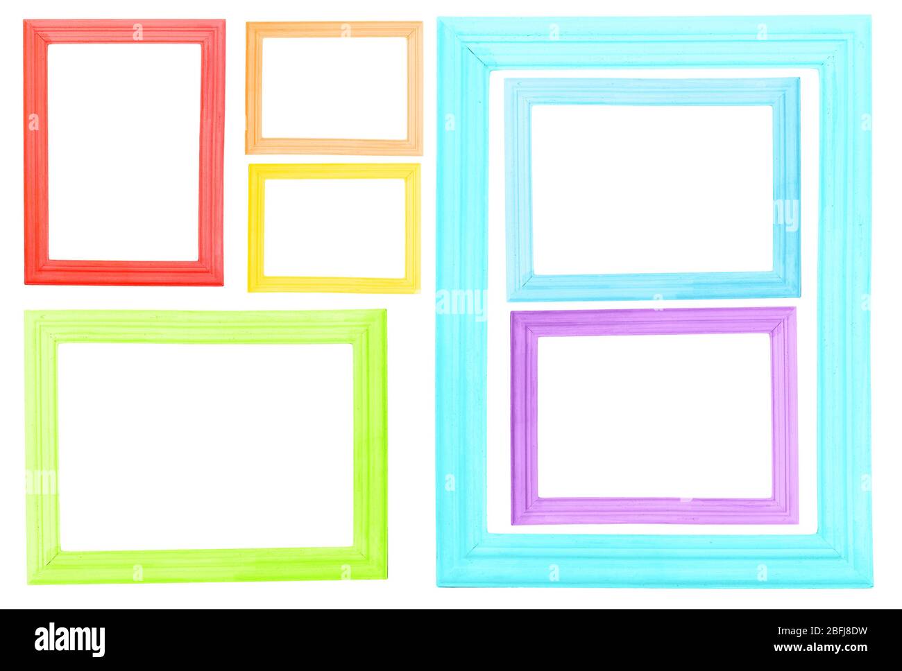 Collage of colorful frames isolated on white Stock Photo - Alamy