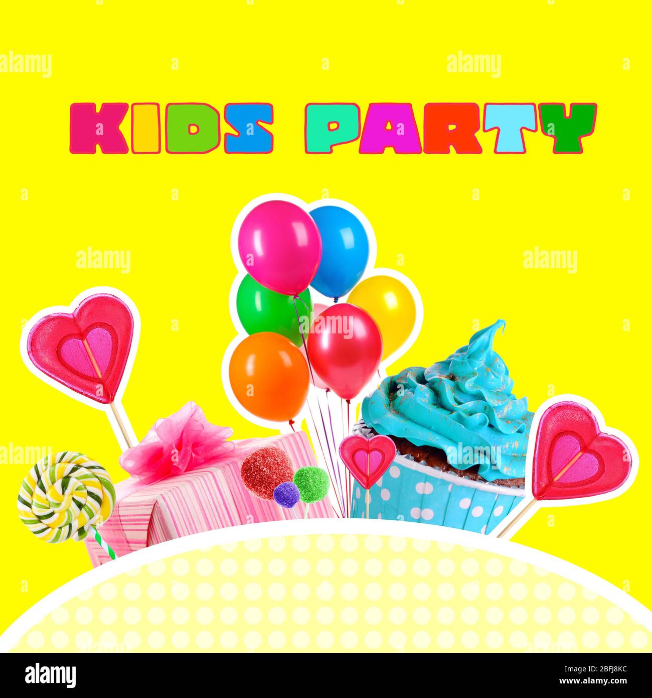 Colorful Kids Party poster Stock Photo - Alamy