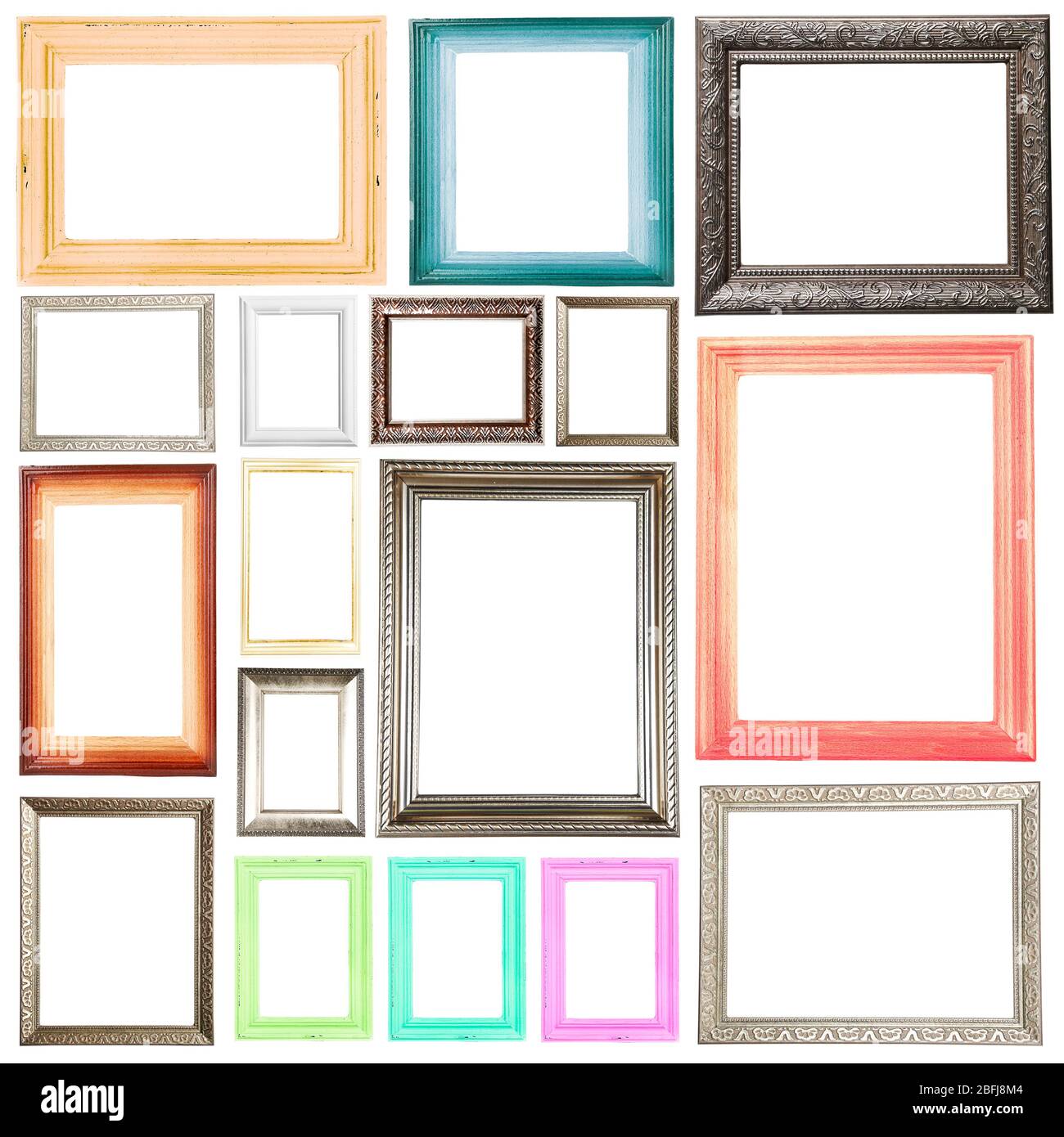 Collection of frames isolated on white Stock Photo - Alamy