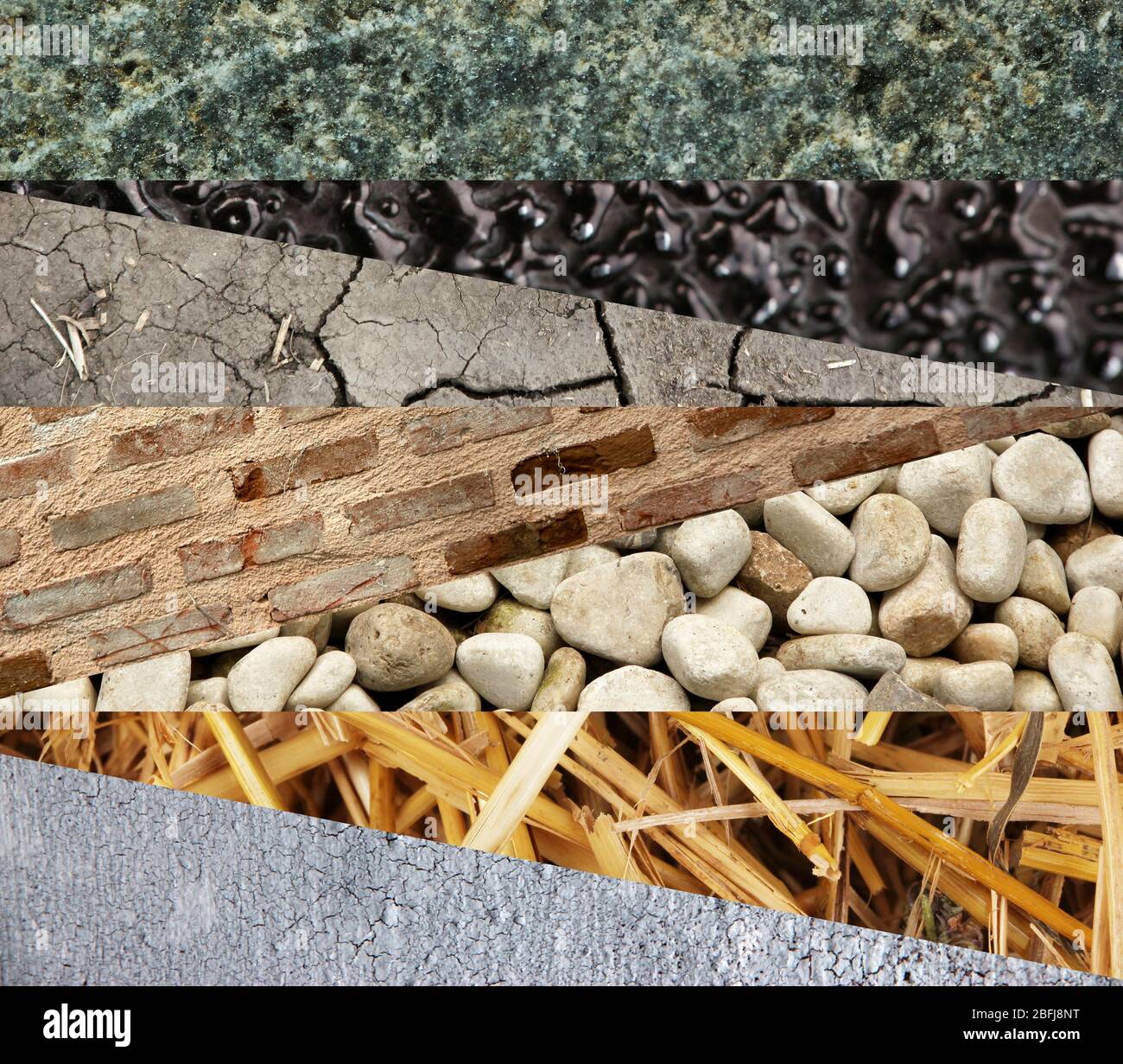 Assortment of different textures in collage, mix of textures as ...