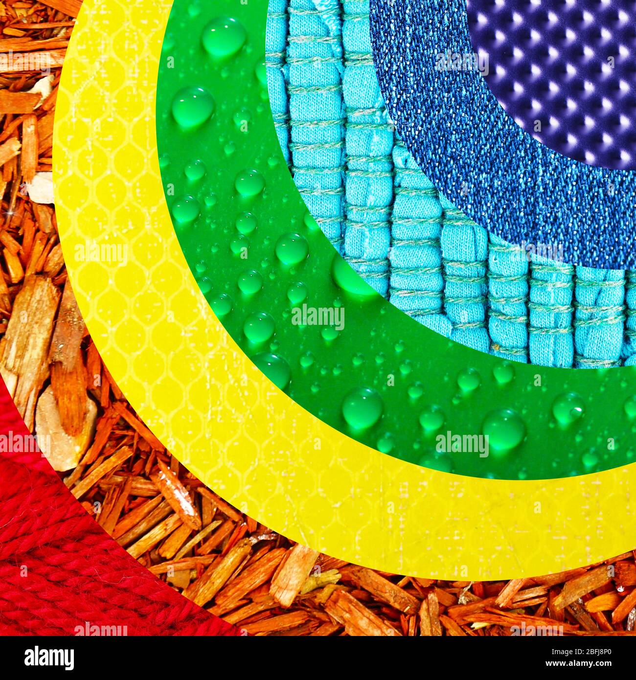 Assortment of different textures in collage, mix of textures as ...