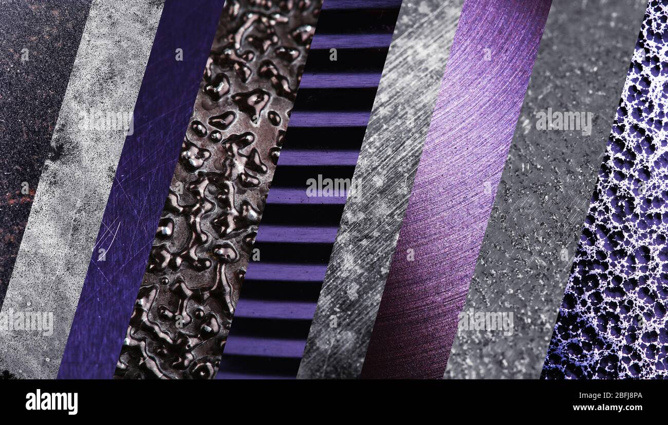 Assortment of different textures in collage, mix of textures as ...