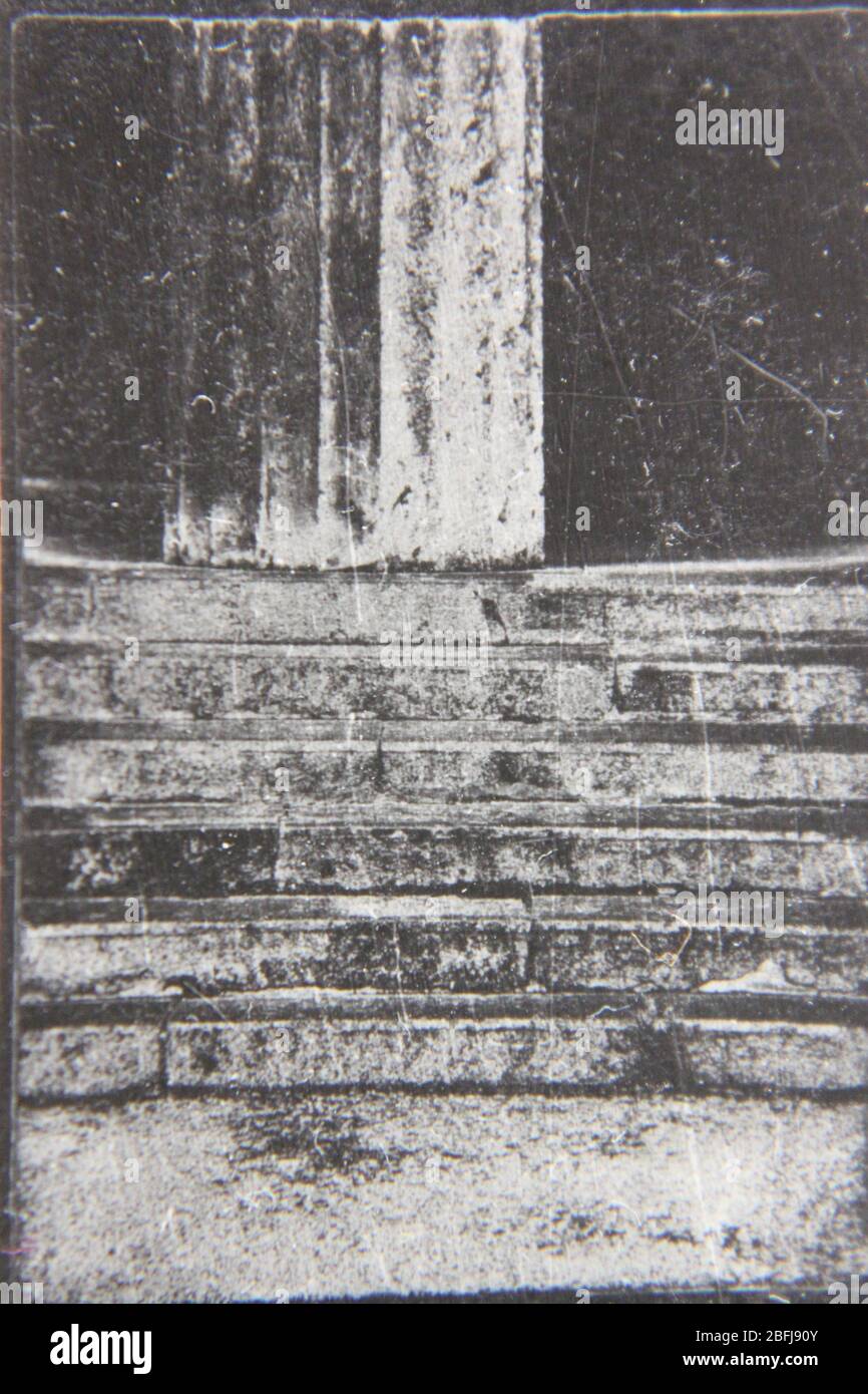 Fine 70s vintage black and white extreme photography of a roman fluted ...