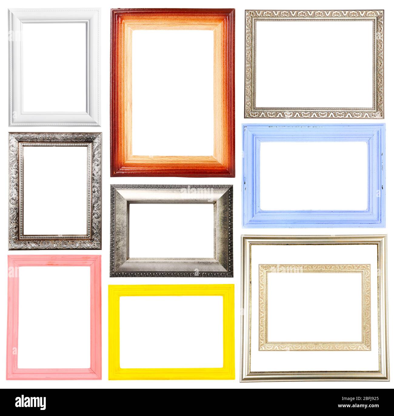 Collage of frames isolated on white Stock Photo - Alamy