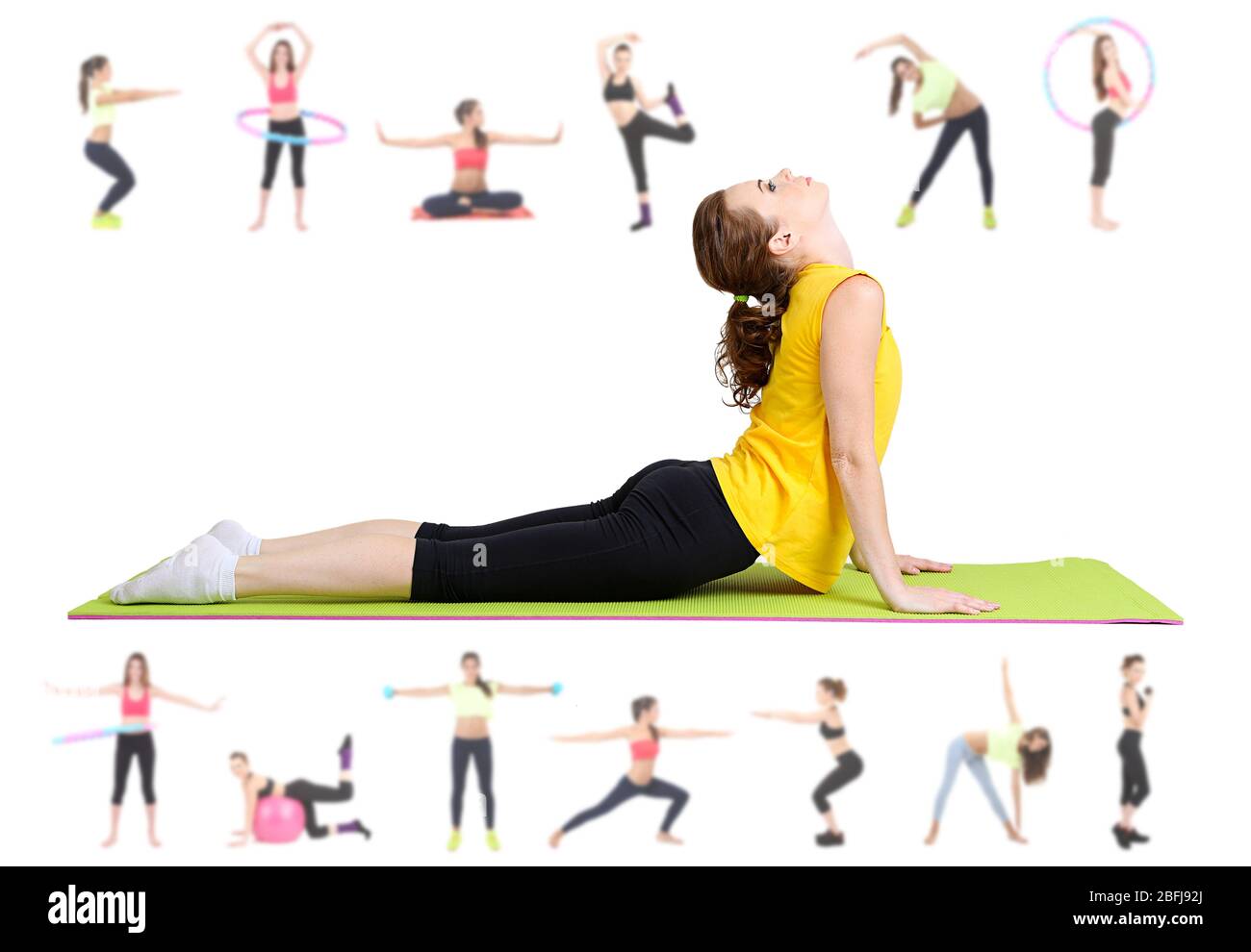 Beautiful strong woman exercises dumbbells hi-res stock photography and ...