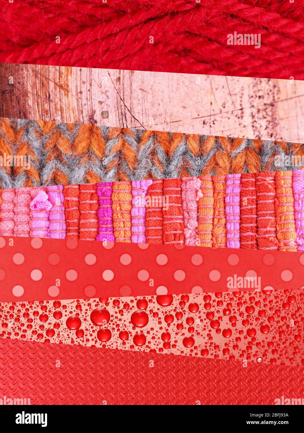 Assortment of different textures in collage, mix of textures as ...
