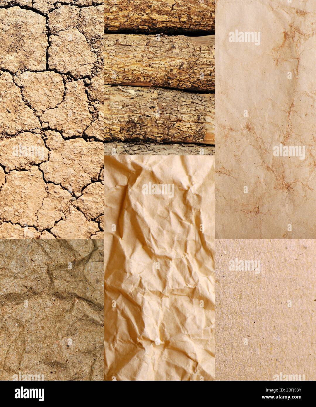 Assortment of different textures in collage, mix of textures as ...