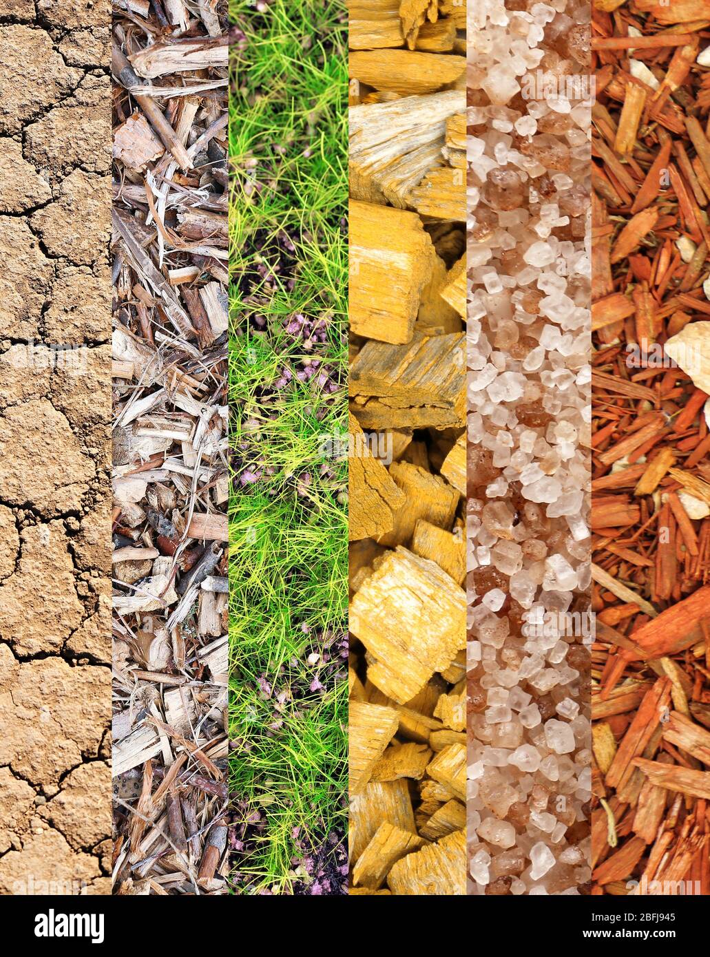 Assortment of different textures in collage, mix of textures as ...