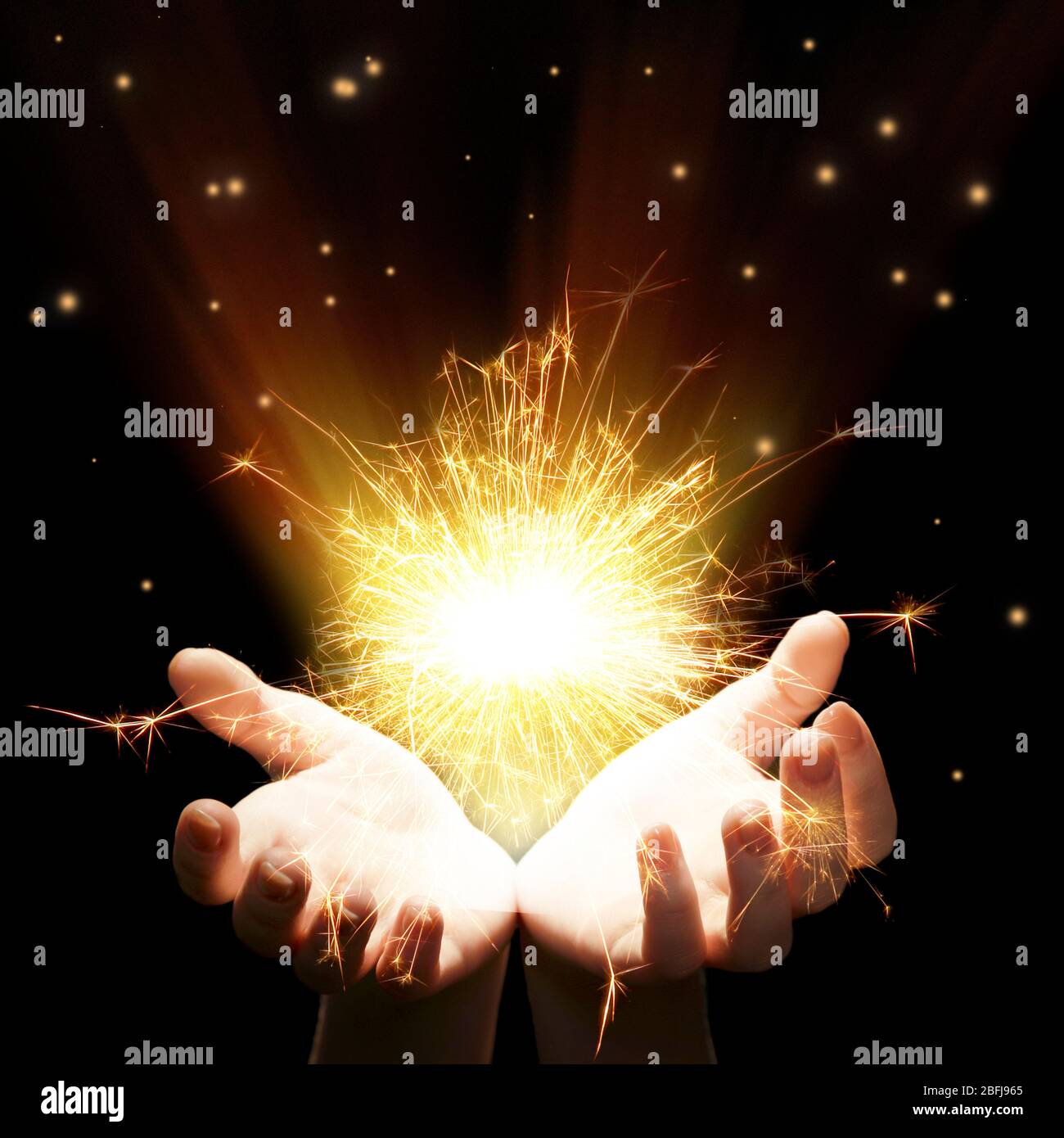 Dark night view on hands hi-res stock photography and images - Alamy